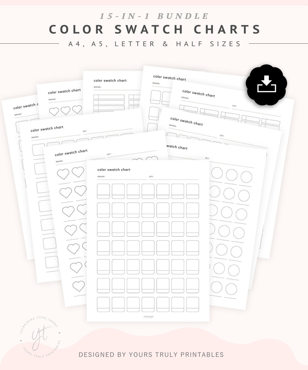 Color Swatch Charts Swatch Test Journal Page Color Test Page Color Test ...