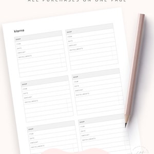 Afterpay Klarna & Paypal Tracker Printable Online Shopping - Etsy