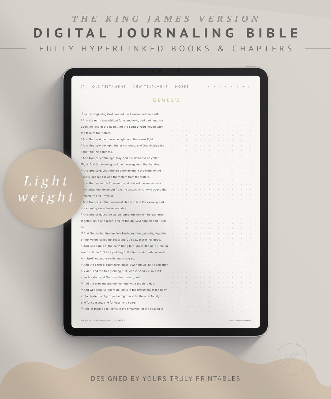 Digital Journaling Bible KJV Small Font Dotted Portrait - Etsy
