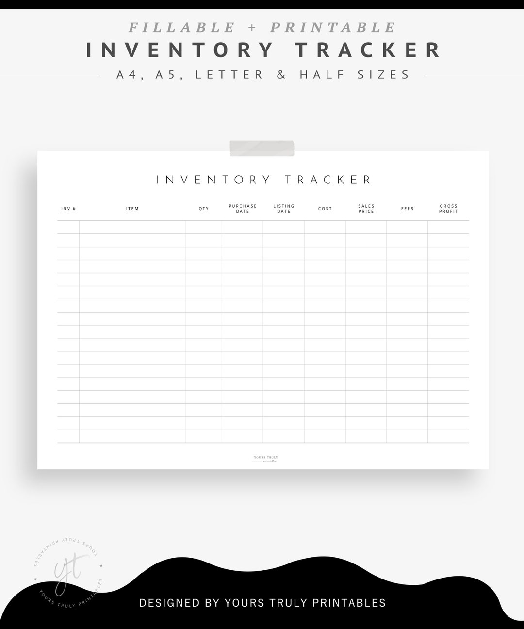 Editable Inventory Tracker Sheet, Printable Inventory Log Book ...