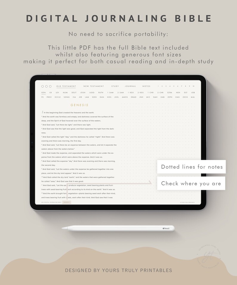 Digital Journaling Bible KJV Large Font Dotted Landscape - Etsy