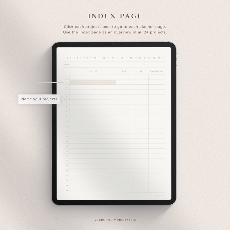 Digital Project Planner Template, Project Management, Work Planner ...