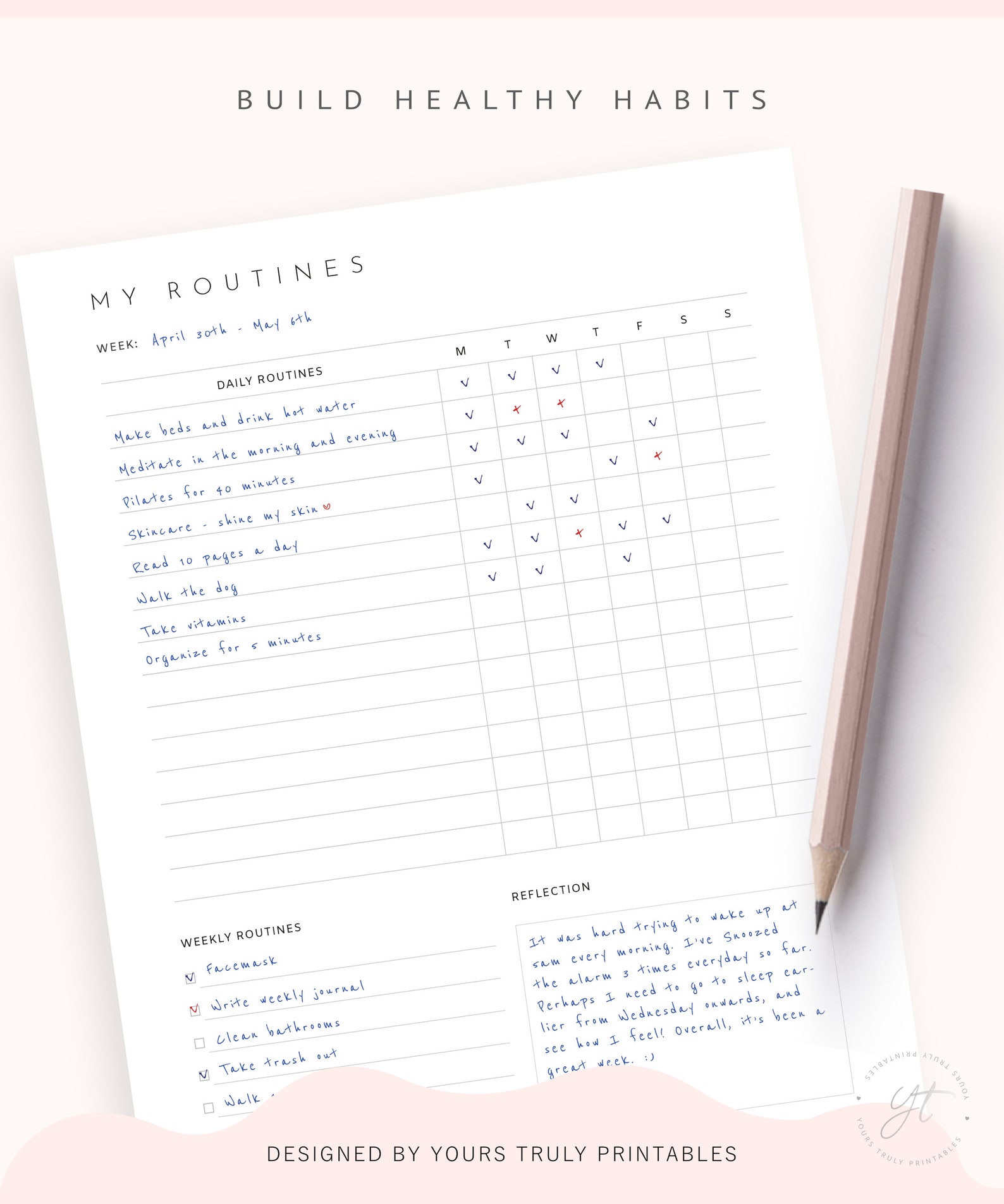Daily routine chart daily routine planner Morning Routine | Etsy