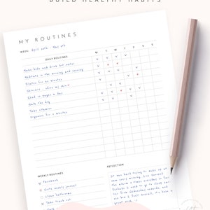 Daily Routine Chart, Daily Routine Planner, Morning Routine Checklist ...