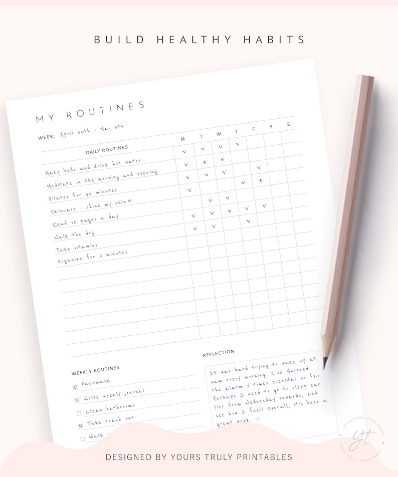 Daily Routine Chart Daily Routine Planner Morning Routine - Etsy