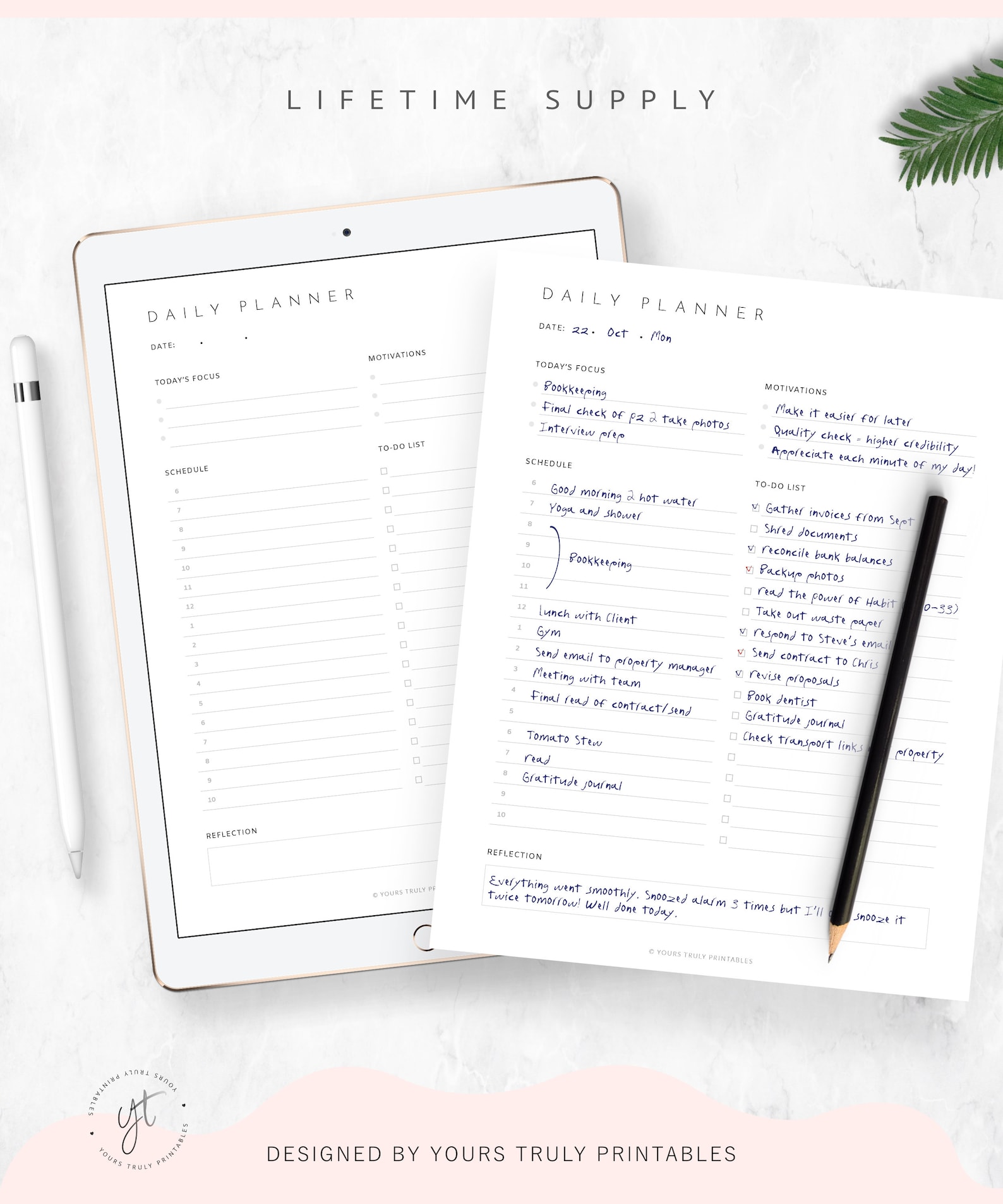 Daily Planner Printable to Do List Template Hourly Schedule | Etsy