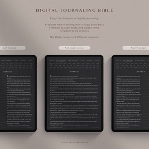 Digital Journaling Bible KJV Large Font Ruled Portrait Blackout Edition ...
