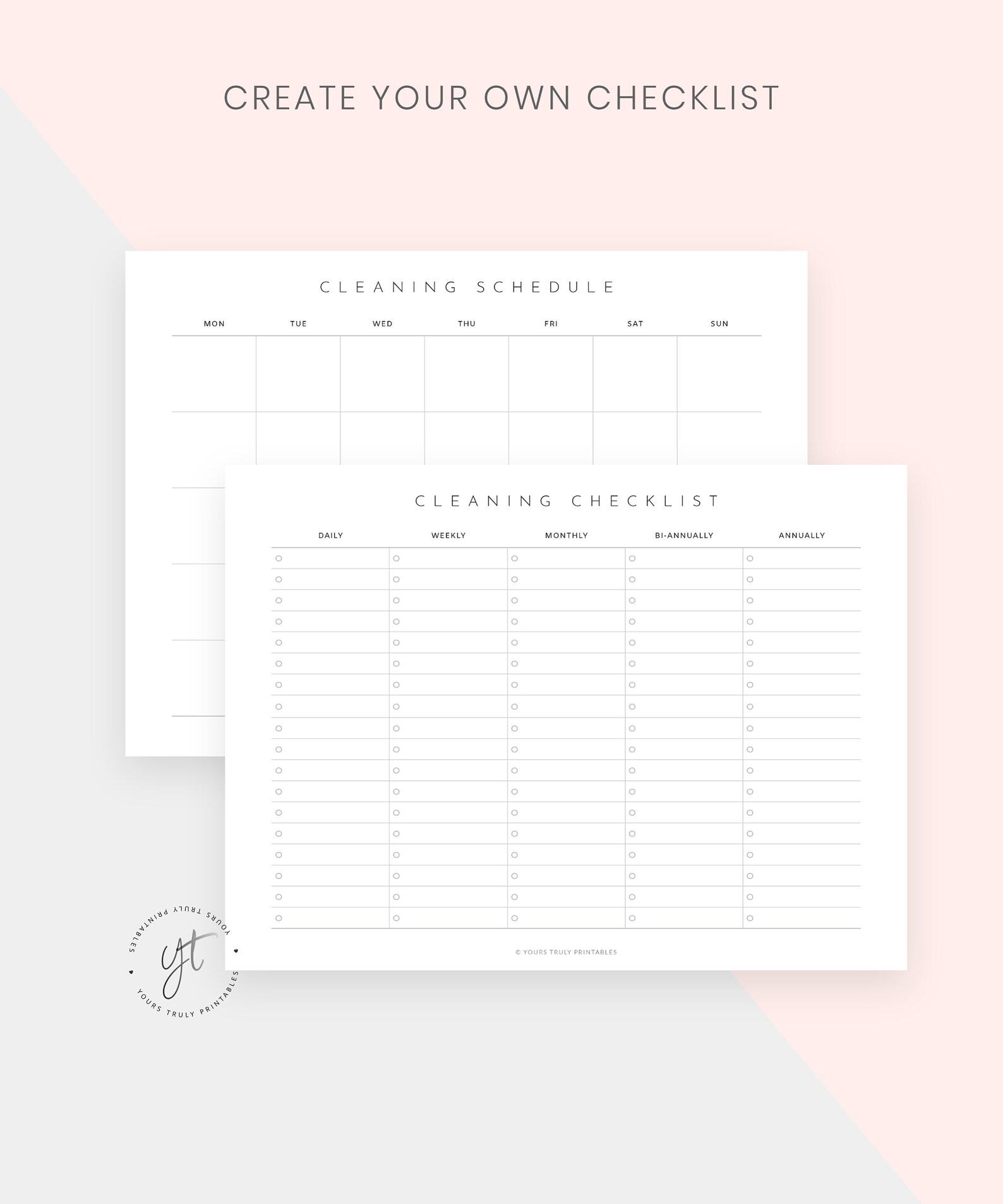 Cleaning Checklist Printable, Monthly Cleaning Routine Schedule List ...