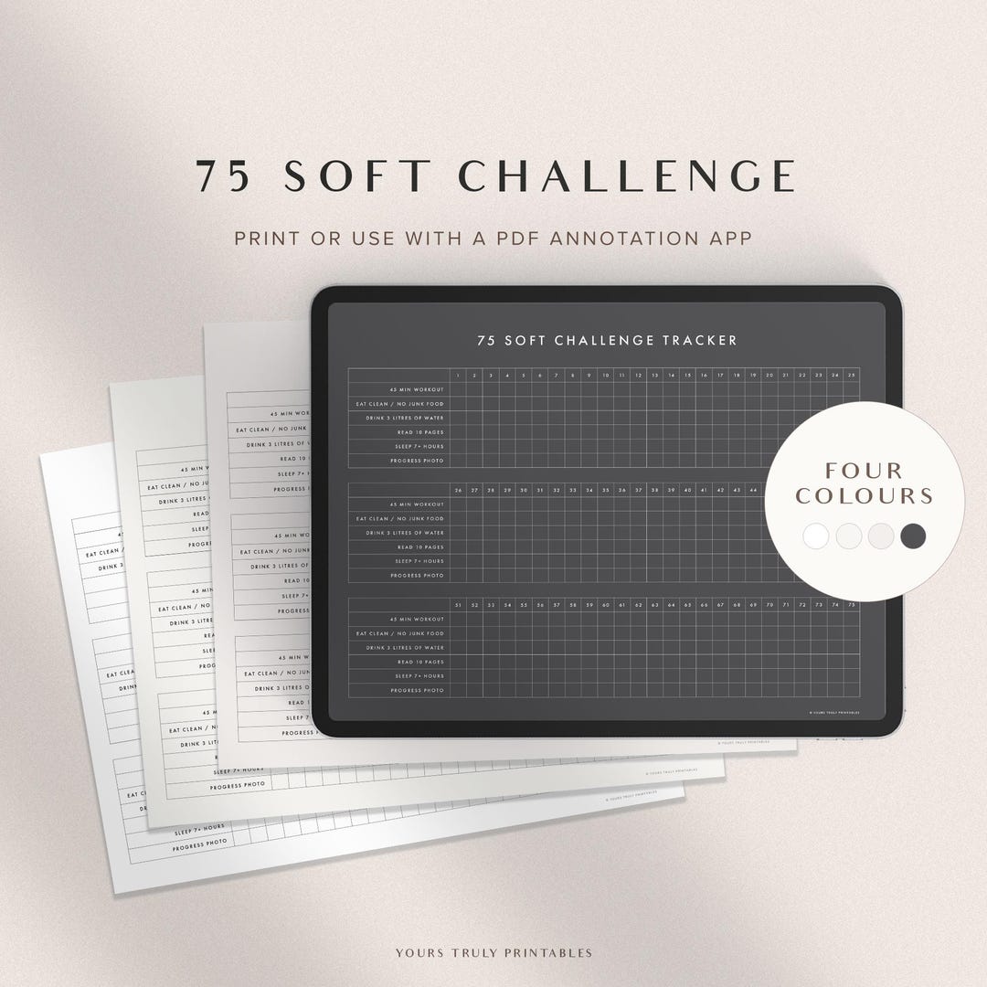 75 Soft Challenge Tracker Printable 75 Soft Challenge Rules 75 Soft ...