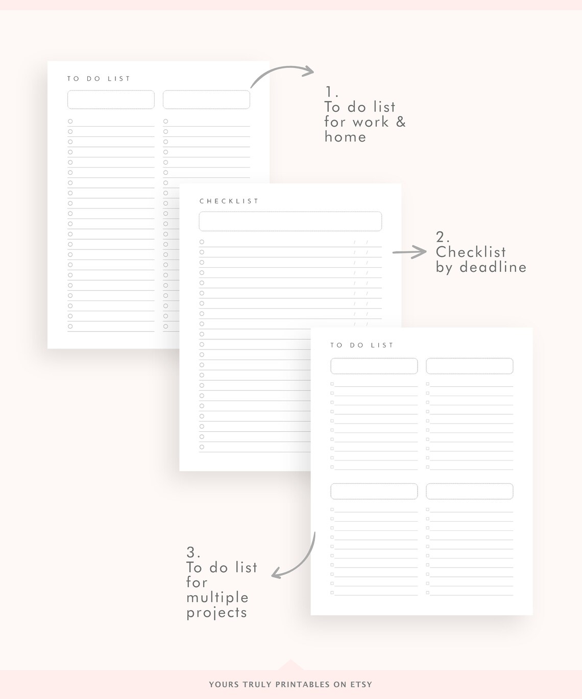 Editable to Do List Bundle, Printable Weekly to Do List, Minimalist ...