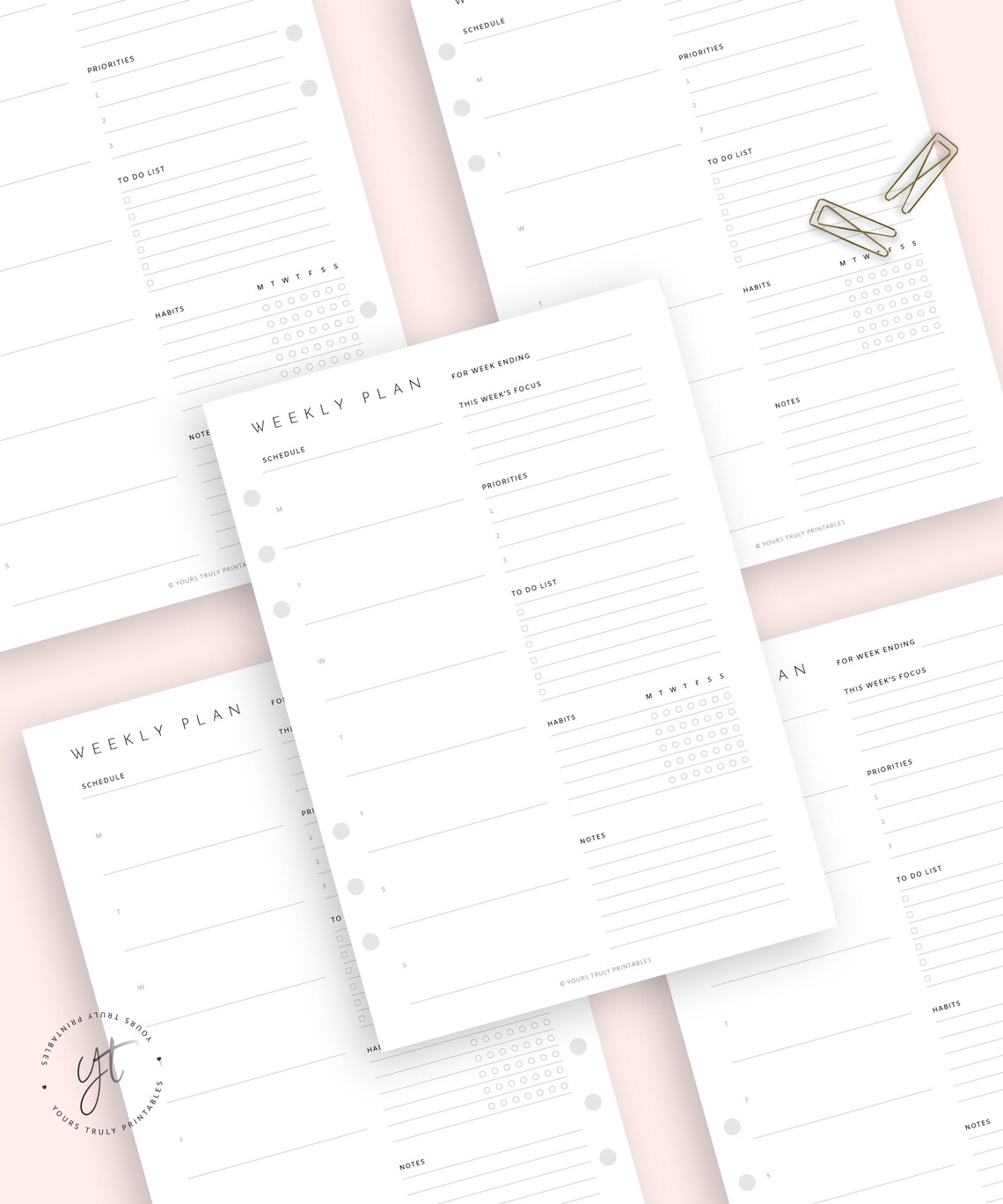 Weekly Planner With Habit Tracker Printable Fillable Weekly - Etsy