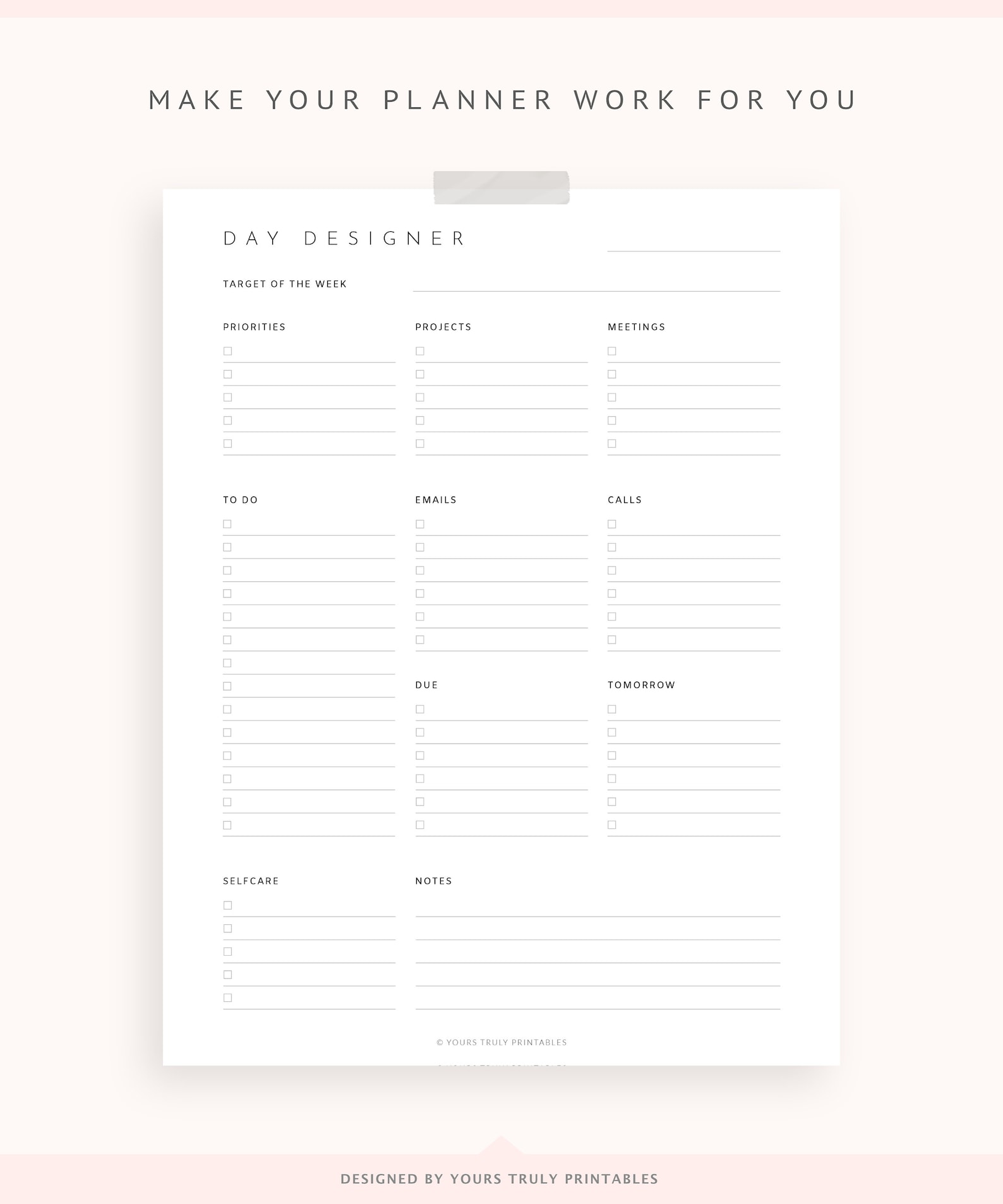 Editable Daily Work Planner Printable Fillable Work Day | Etsy UK