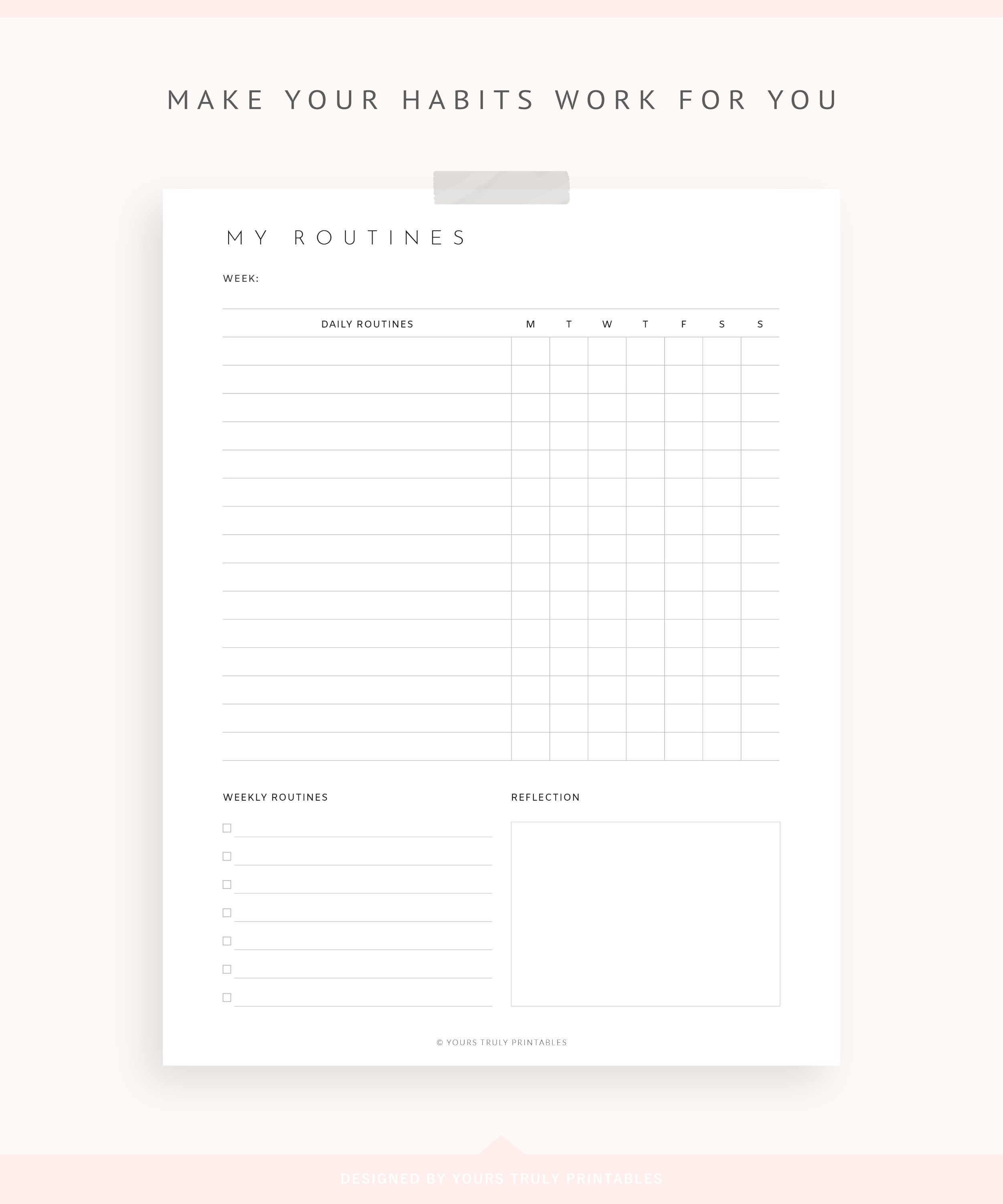 Daily routine chart daily routine planner Morning Routine | Etsy