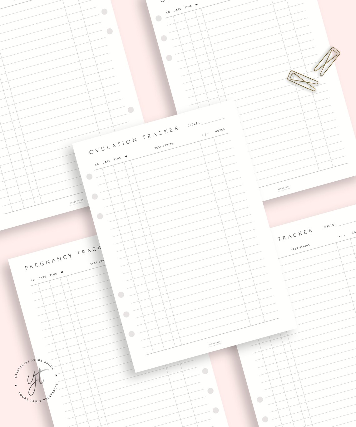 Printable Ovulation Tracker Template & Pregnancy Test Chart, OPK Test ...
