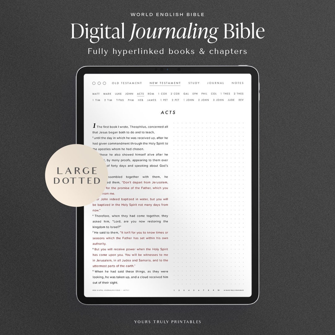 Digital Journaling Bible – WEB Large Font – Dotted – Portrait ...