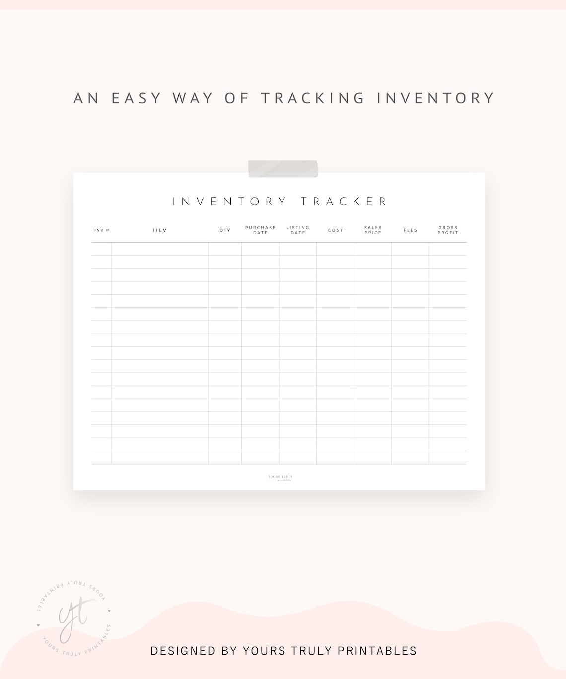 Editable Inventory Tracker Sheet, Printable Inventory Log Book ...