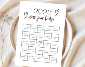 2025 Bingo Card, Bingo Card Template, 2025 Vision Board, 2025 ...