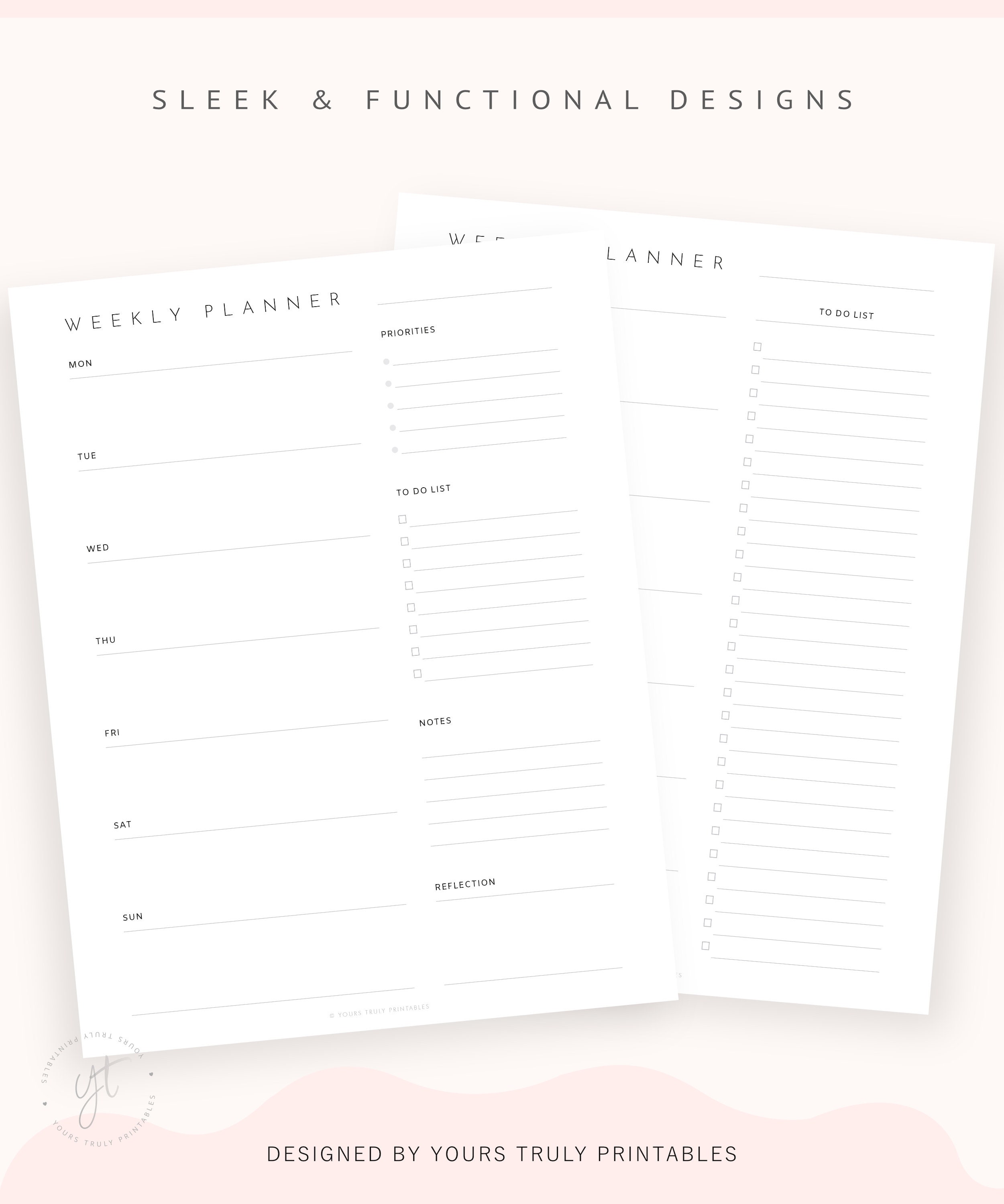 Weekly Planner Printable PDF Editable Weekly Planner Template - Etsy UK