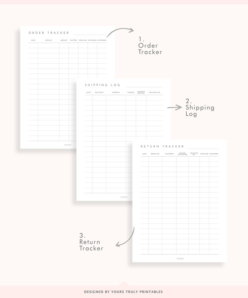 Order Tracker Printable Bundle Shipping Log Sales Order - Etsy