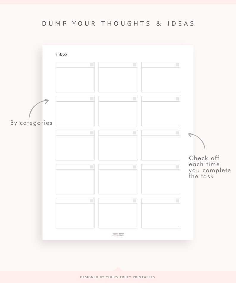 Printable Inbox Dashboard Template Morning Brain Dump List | Etsy