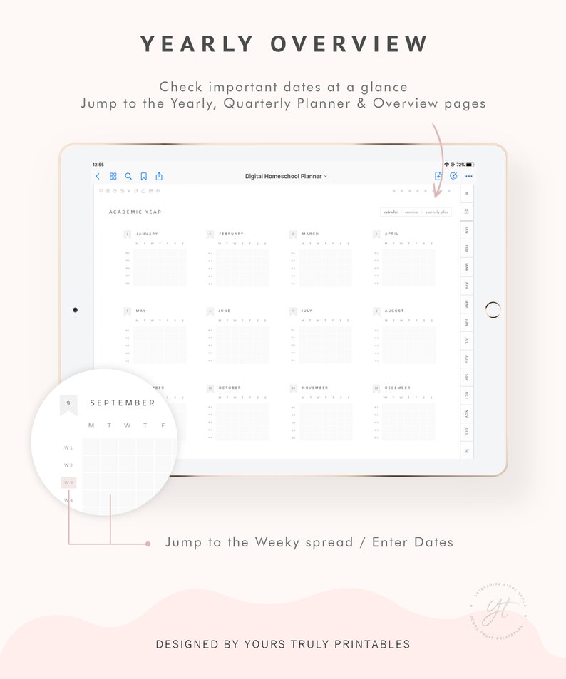 Digital Homeschool Planner January Start Undated Weekly | Etsy