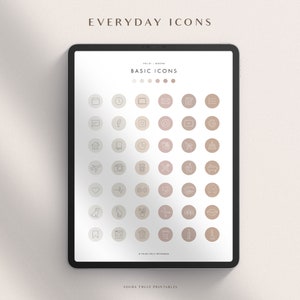 Neutral Icon Digital Stickers - Goodnotes Sticker Book, Everyday ...