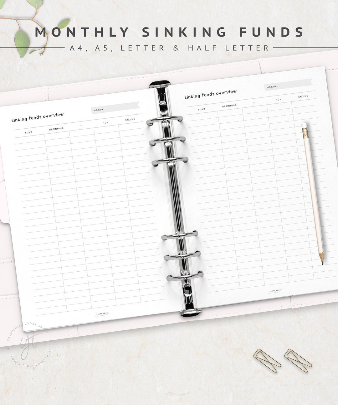 Sinking Funds Tracker Printable, Sinking Funds Monthly Tracker, Savings ...