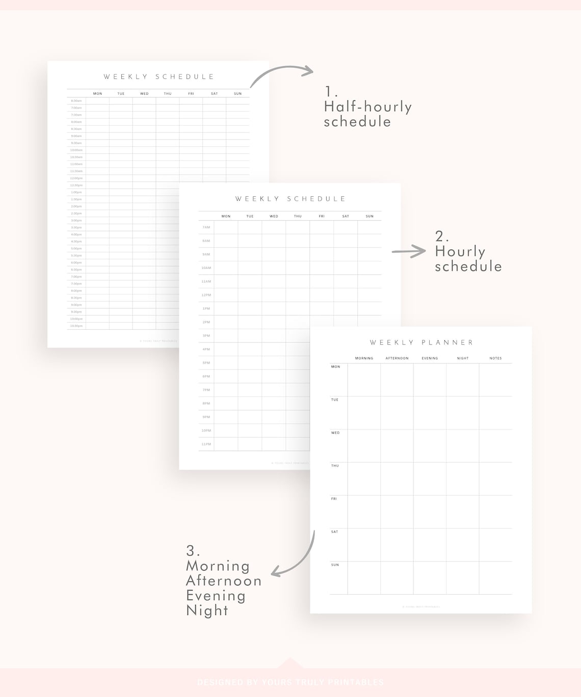 Weekly Schedule Printable Weekly Timetable Weekly Organizer - Etsy UK