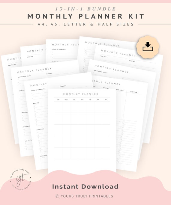 Monthly Calendar Task List Template | PDF Template Monthly Calendar Task List Template | PDF Template