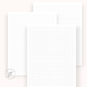 Printable Notebook Paper Templates – Dotted Grid, Graph Paper, Lined ...