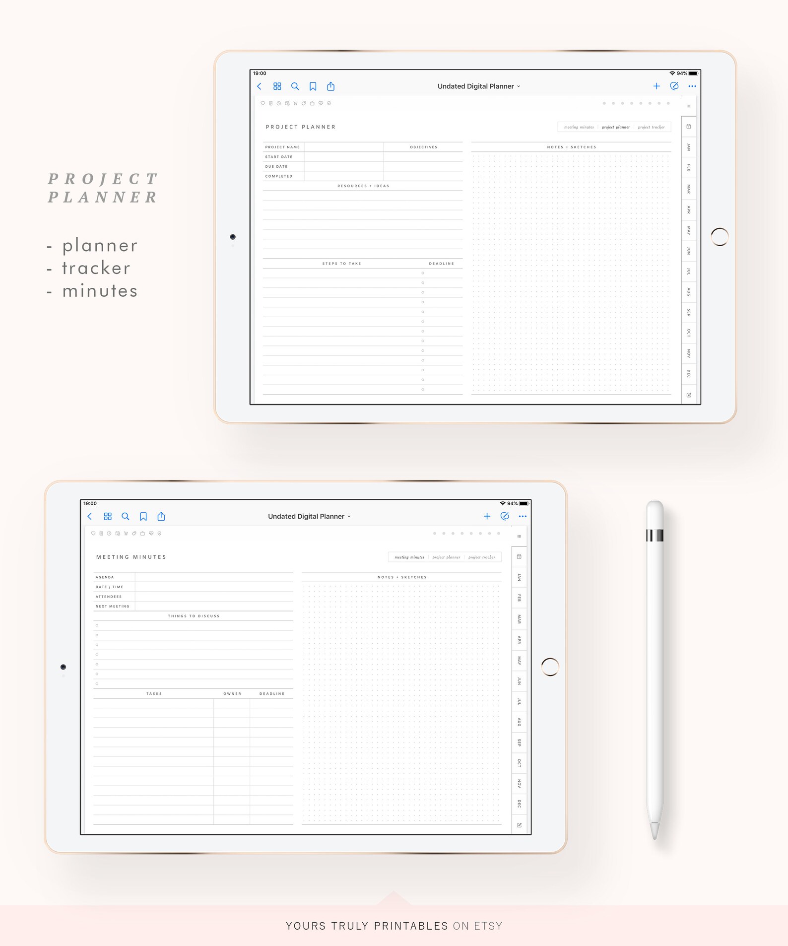 Digital Life Planner Undated Digital Planner GoodNotes | Etsy