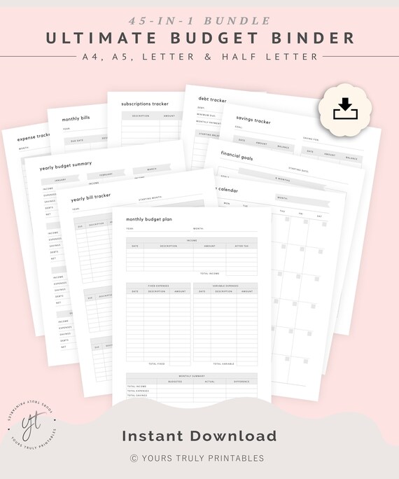 budget planner family money planning household budget savings tracker ...