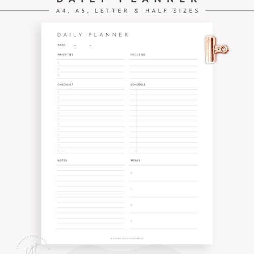 Printable Daily Planner Fillable Daily to Do List - Etsy Canada