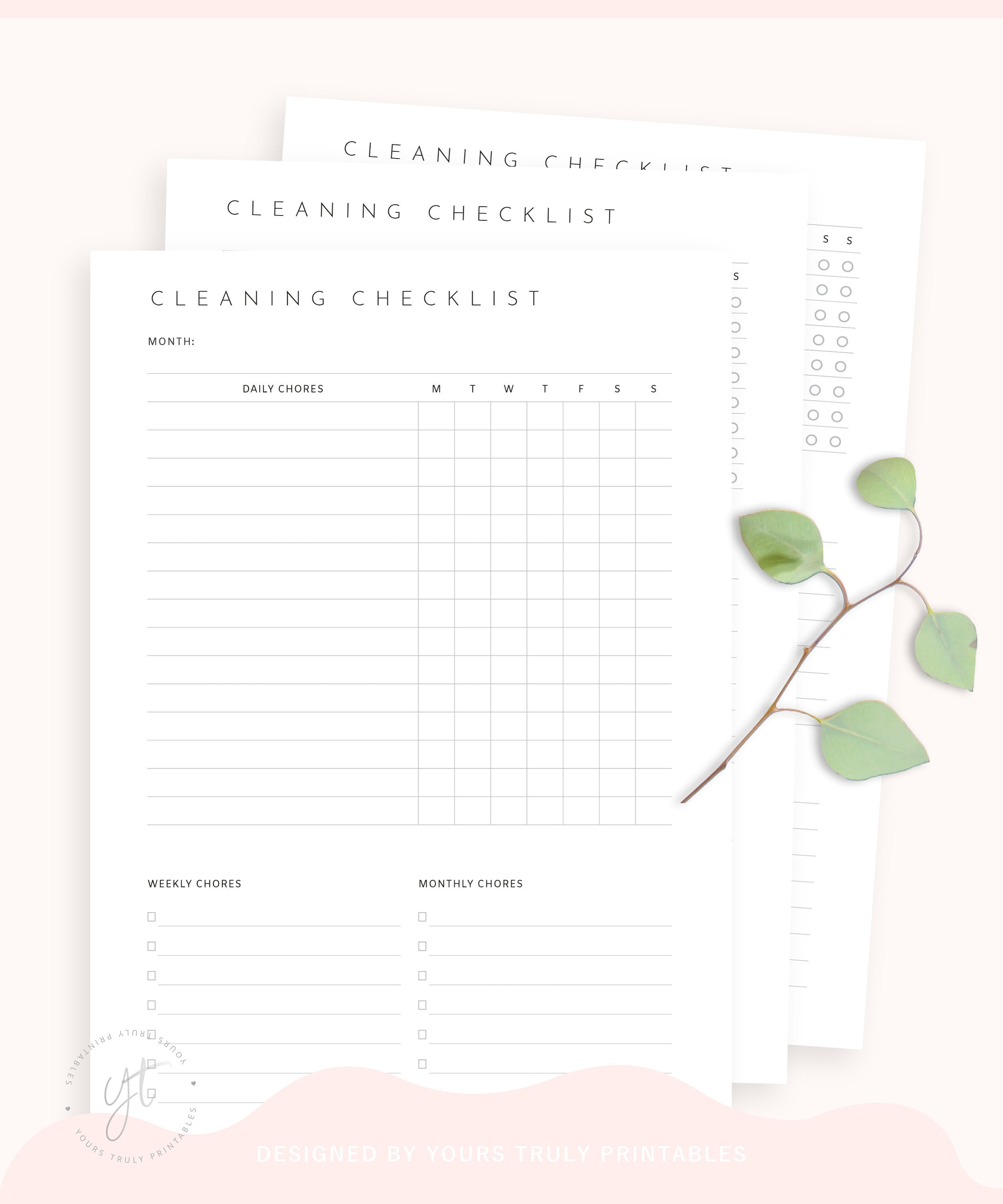 Paper Paper & Party Supplies Printable Cleaning Schedule Cleaning ...