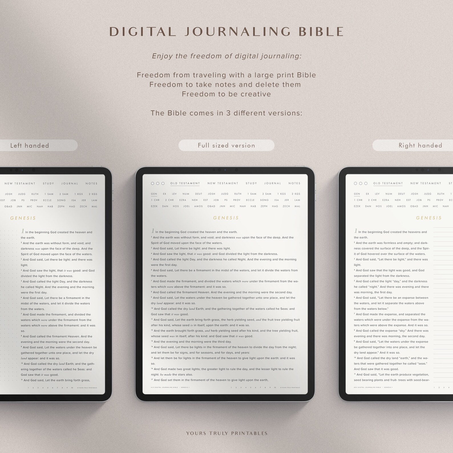 Digital Journaling Bible – KJV Large Font – Dotted - Portrait ...