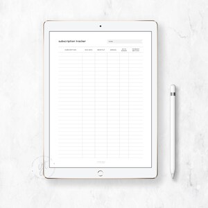 Subscription Tracker Printable – Monthly Expense Tracker, Yearly ...