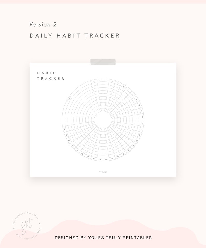 Habit Tracker Circular Printable Circle Daily Routine - Etsy Canada