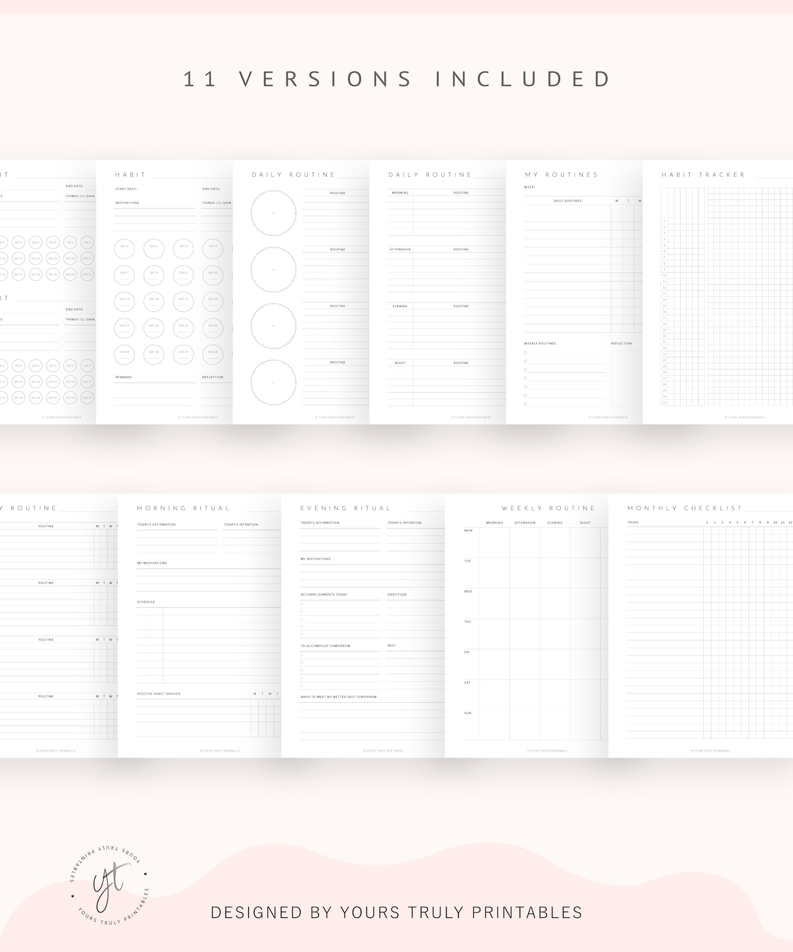 Daily Routine Printable, Weekly Routine Checklist Template, Morning ...