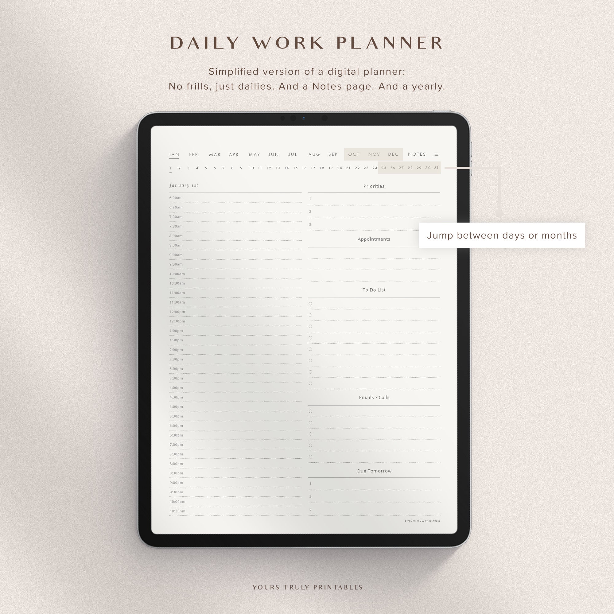 Digital Daily Work Planner, Goodnotes Work From Home Planner ...