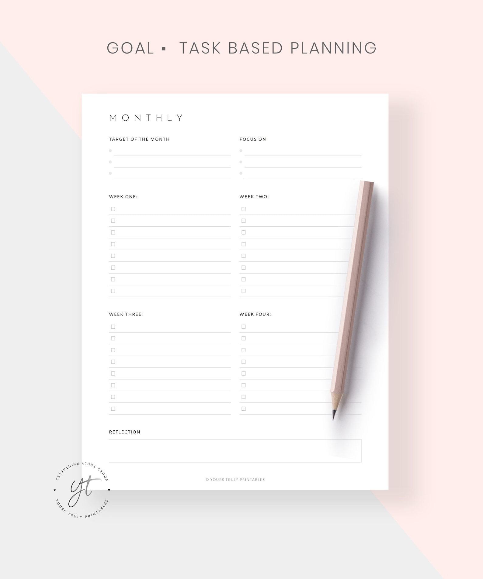 Monthly Planning Printable Monthly Planner With to Do List | Etsy