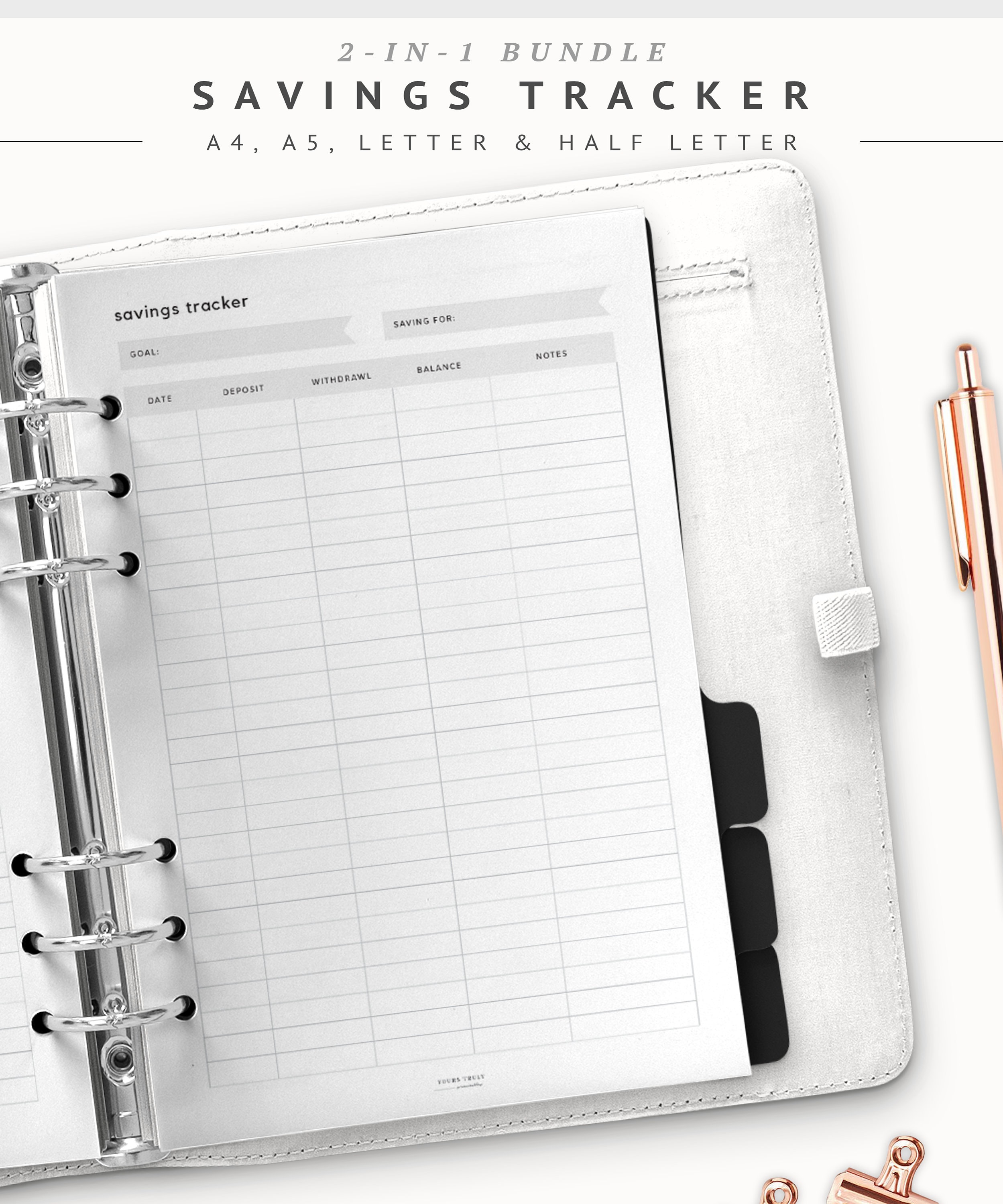 Financial Planner Bundle Finance Planner Letter A4 A5 Planners Saving ...