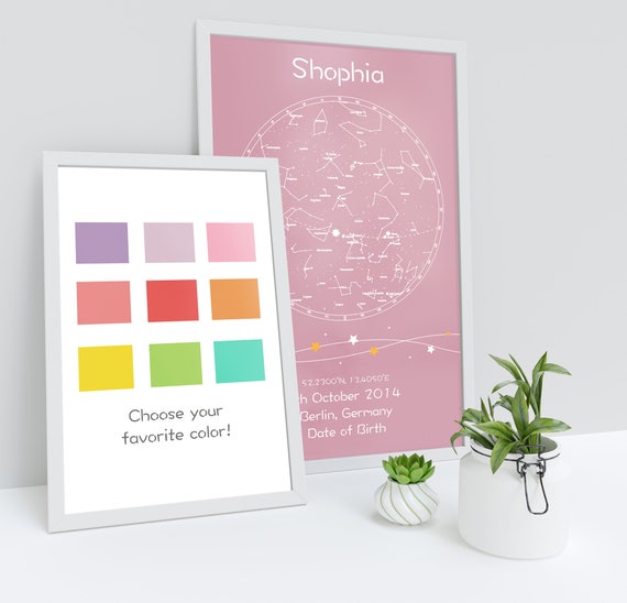 Custom Star Map Custom Sky Map Kids Star Map Personalized | Etsy