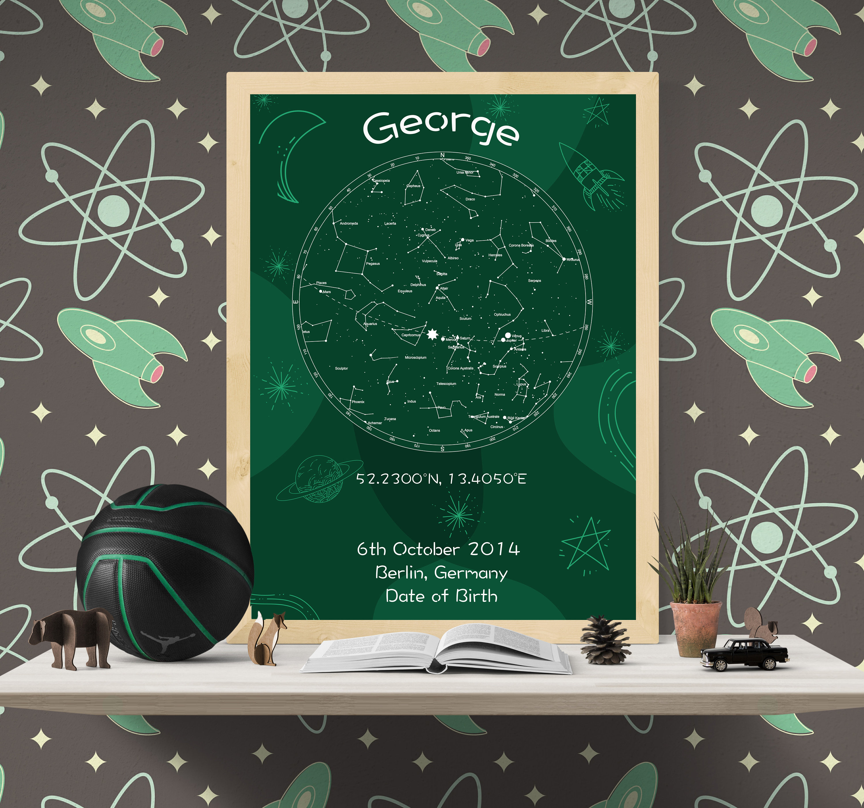 Custom Star Map, Custom Sky Map, Personalized Sky Map, Birthday Gift ...