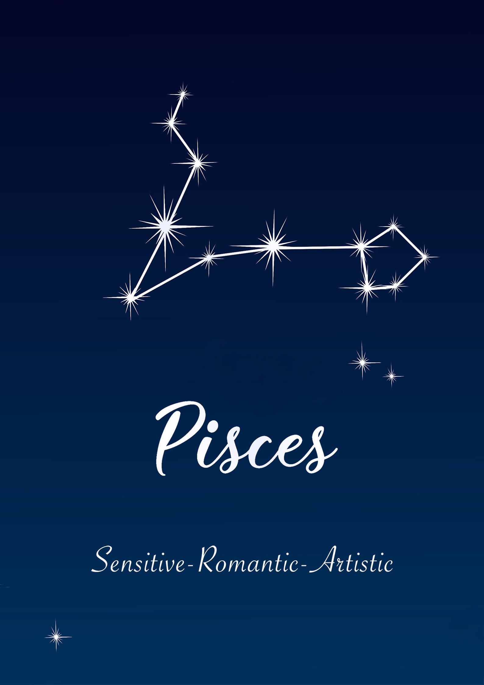 Pisces Print,zodiac Print, Star Map, Printable Art, Zodiac Sign ...