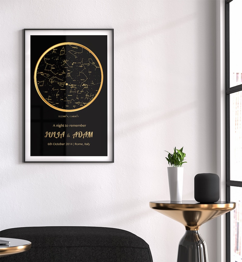Best Anniversary Gift,custom Star Map, Custom Sky Map, Personalized Sky ...