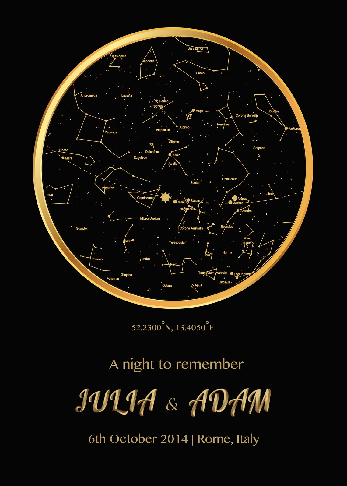 Best Anniversary Gift,custom Star Map, Custom Sky Map, Personalized Sky ...