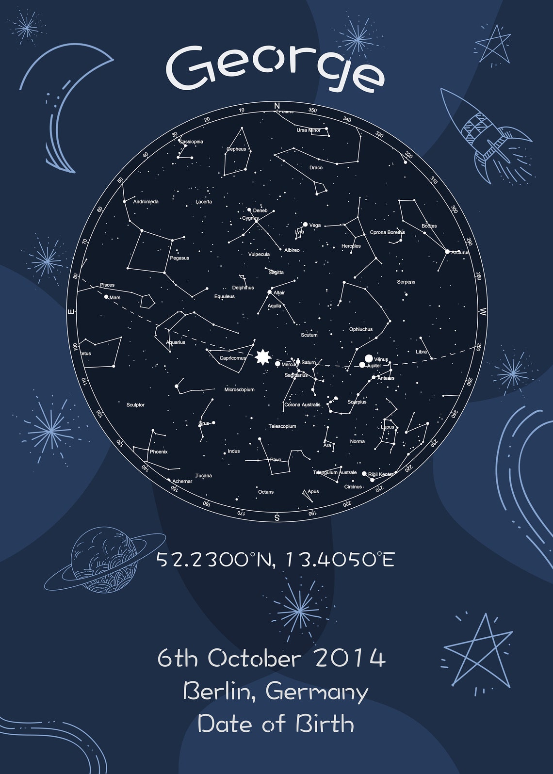 Custom Star Map Custom Sky Map Personalized Sky Map - Etsy