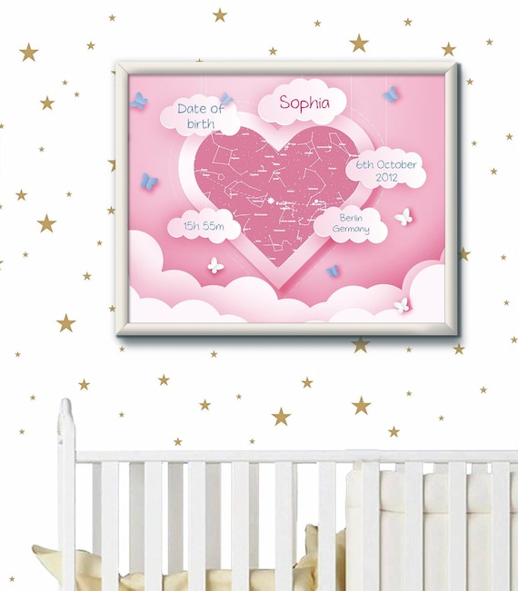 Babygirl Star Map Custom Star Map Custom Sky Map | Etsy