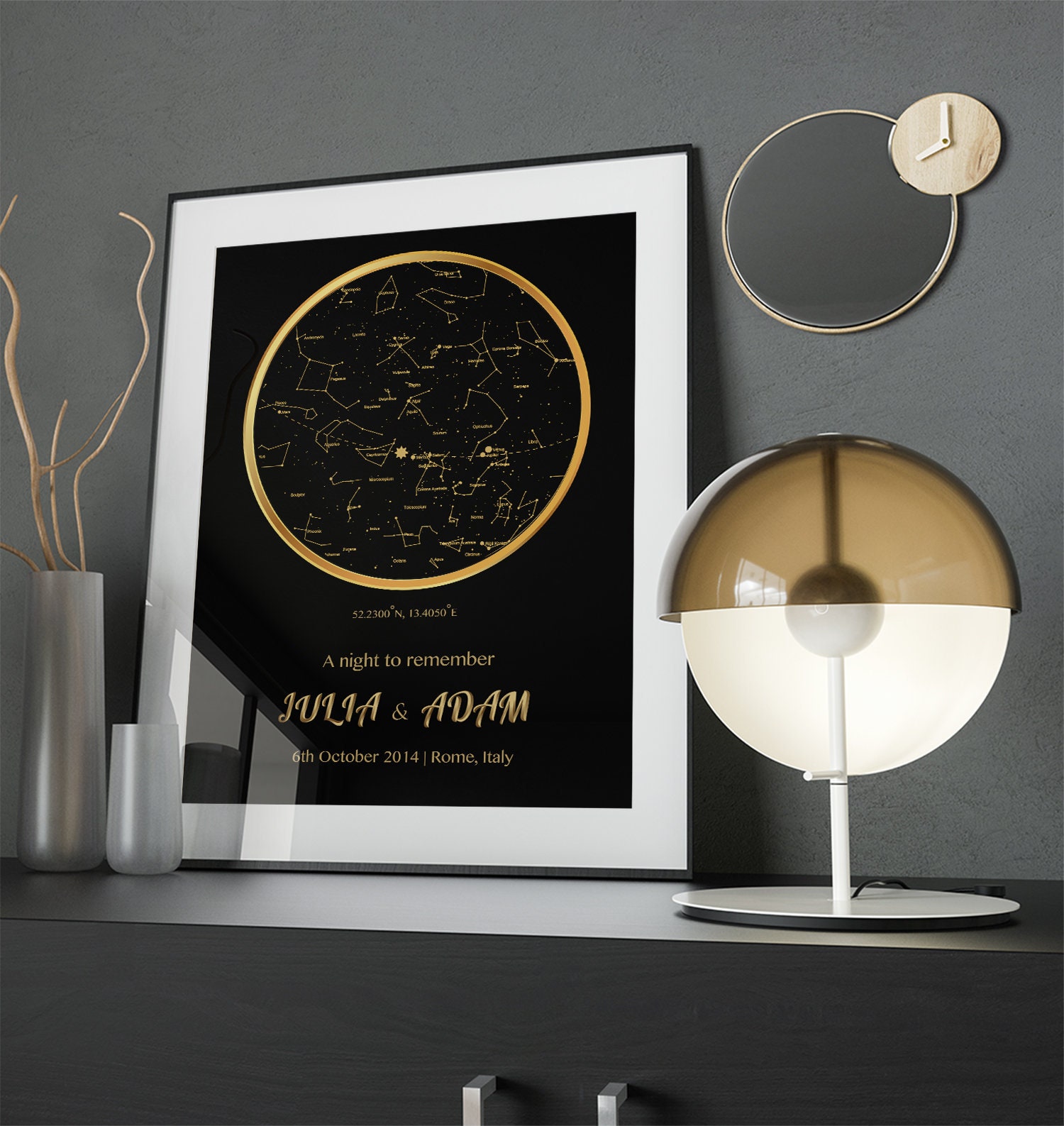 Best Anniversary Gift,custom Star Map, Custom Sky Map, Personalized Sky ...