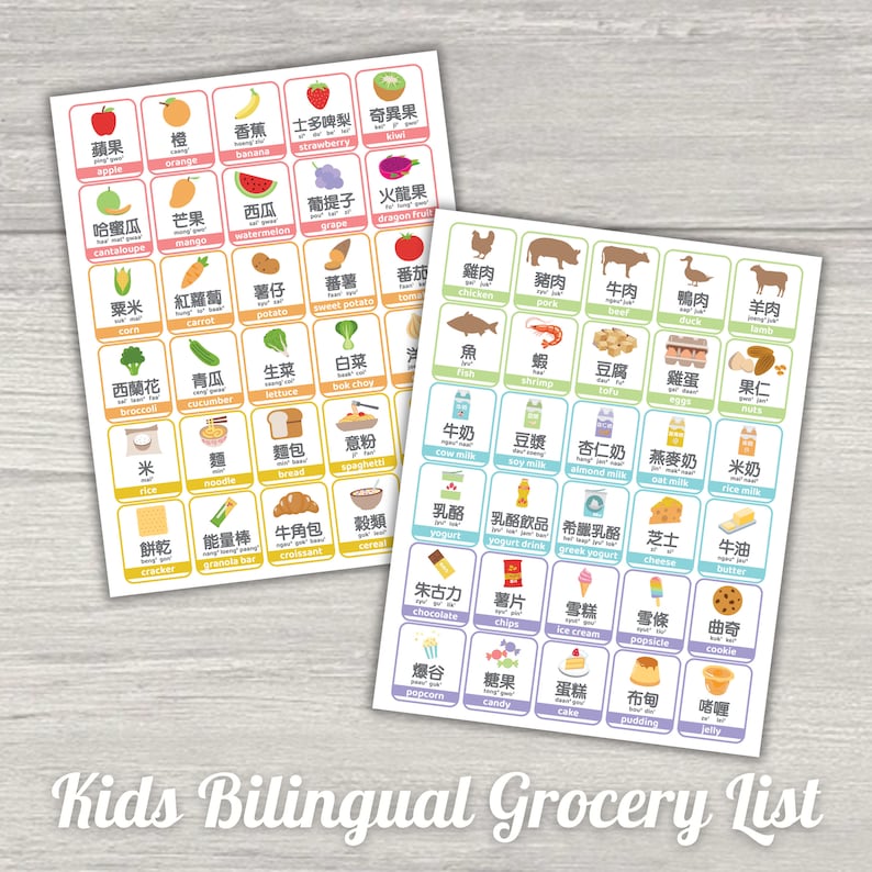 Bilingual Grocery Shopping List Activity | Printable | Pretend Play ...